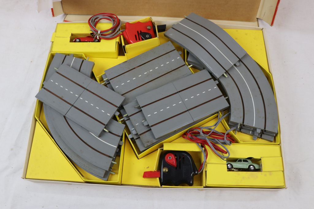 Boxed Triang Minic Motorways M1504 set with both slot cars plus a ...
