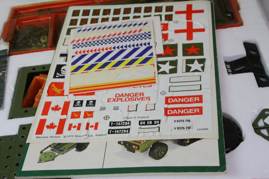 Boxed Meccano Army Construction Set appearing complete, plus a boxed ...