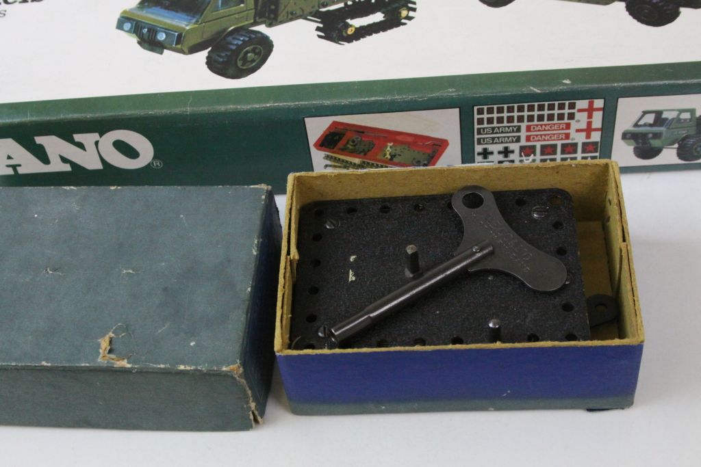 Boxed Meccano Army Construction Set appearing complete, plus a boxed ...