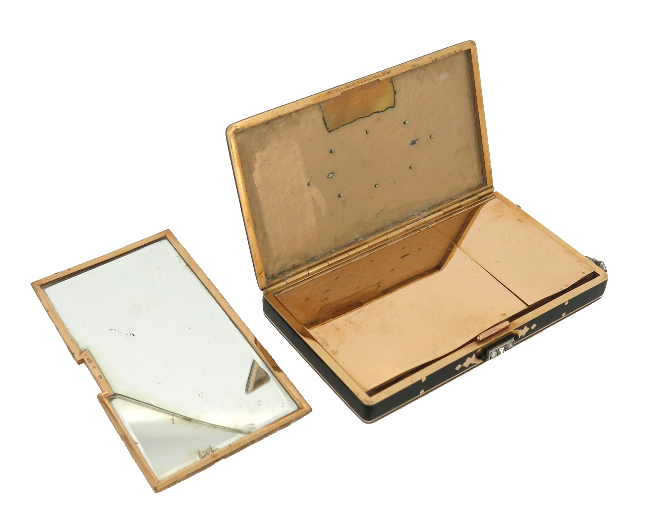 An Art Deco diamond and enamel compact by Cartier, of Islamic ...