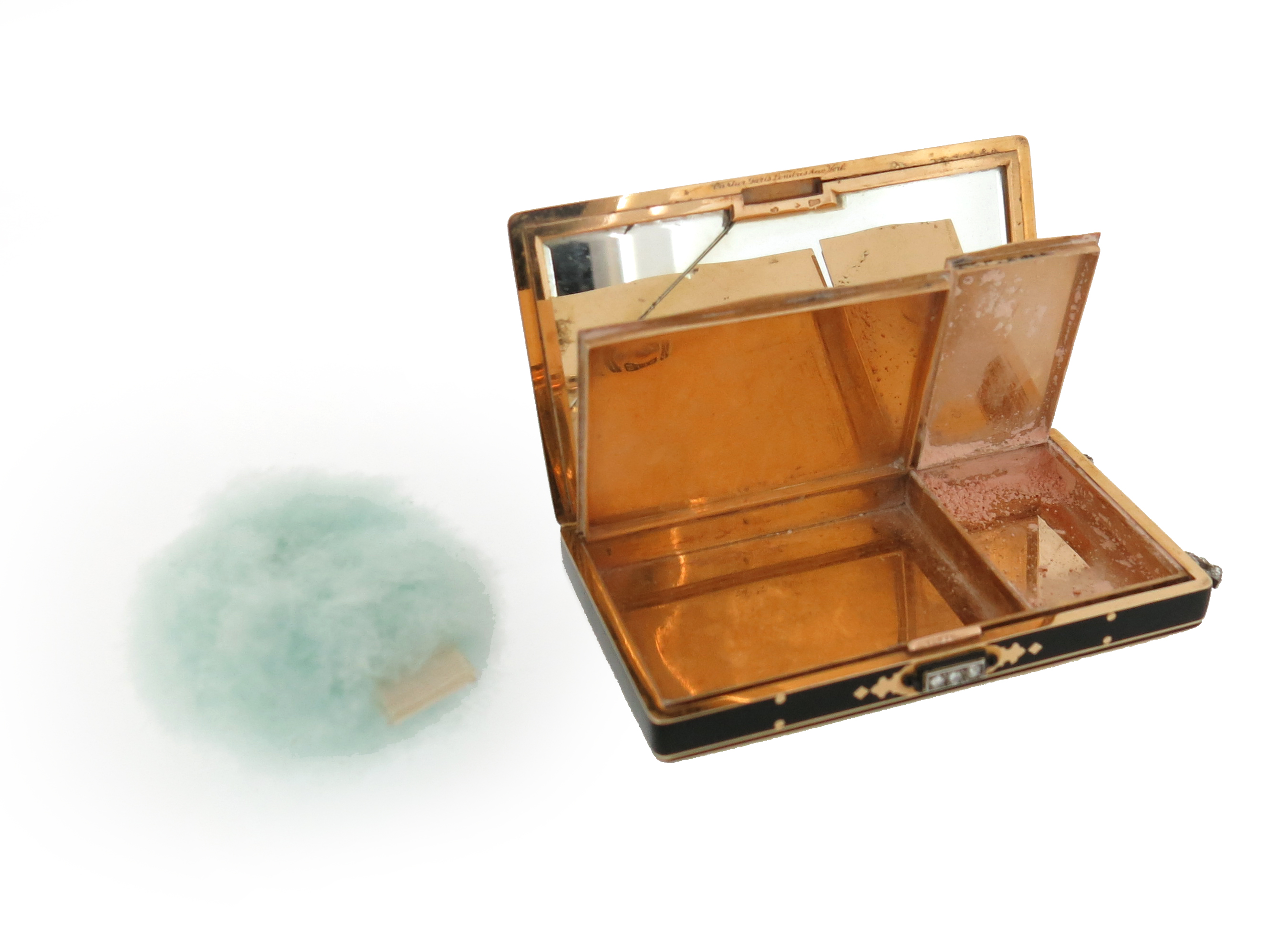 An Art Deco diamond and enamel compact by Cartier, of Islamic ...