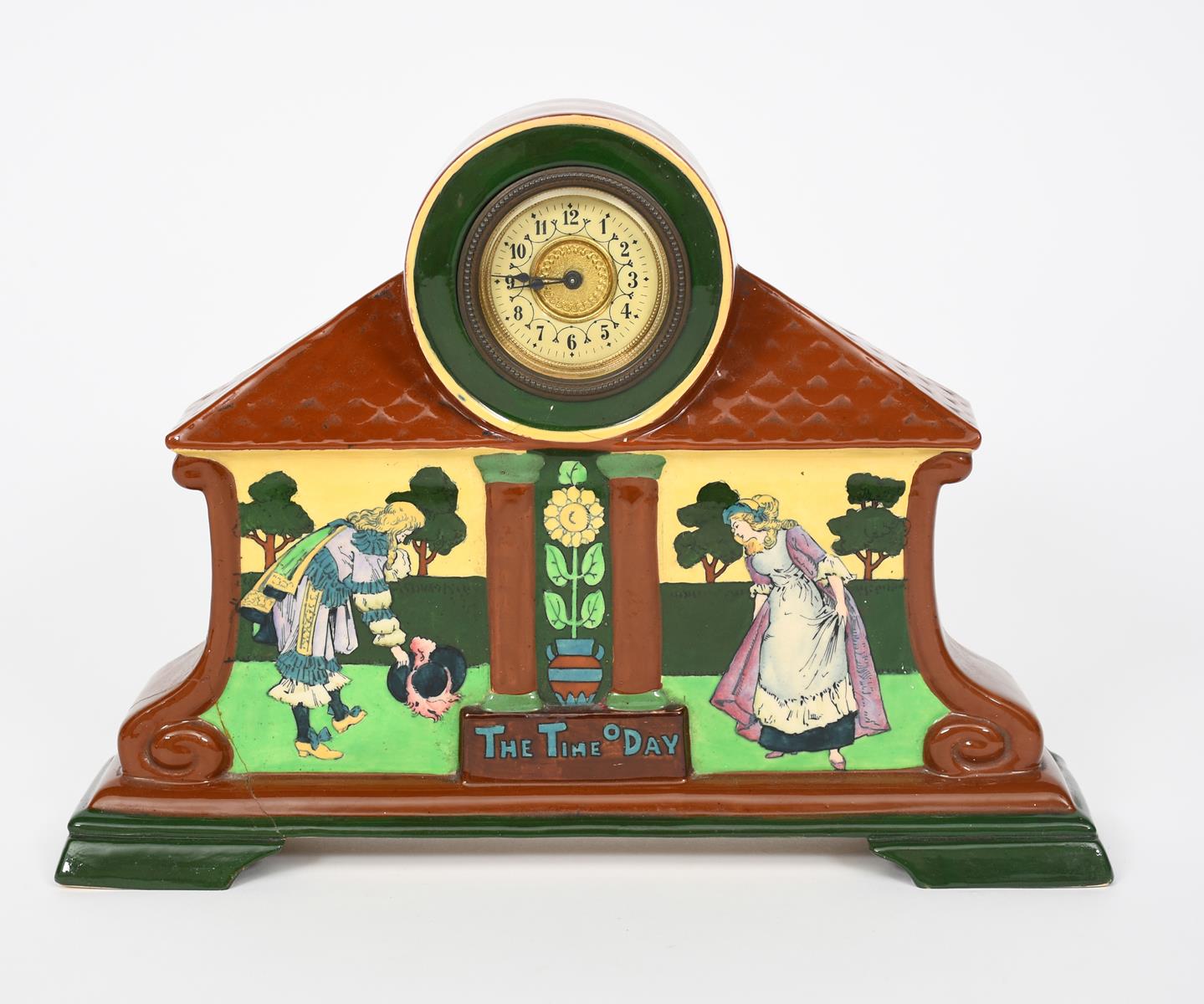 The Time O Day a Foley Intarsio mantel clock designed by Frederick ...