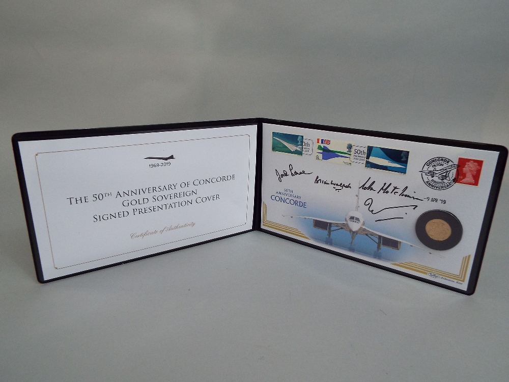 50th Anniversary of Concorde 2019 sovereign with signed presentation cover
