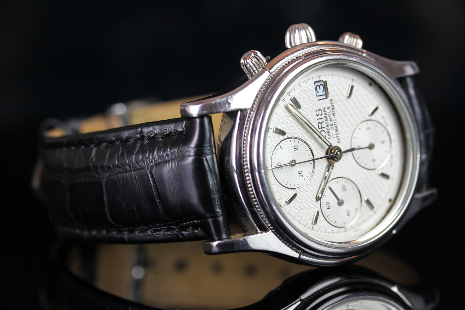 GENTLEMEN'S ORIS CHRONOGRAPH SA 7433B, round, silver dial and hands ...