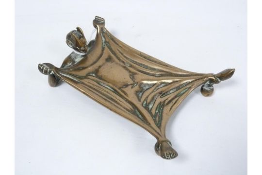 Antique brass calling card tray in the form of The Devil under ...