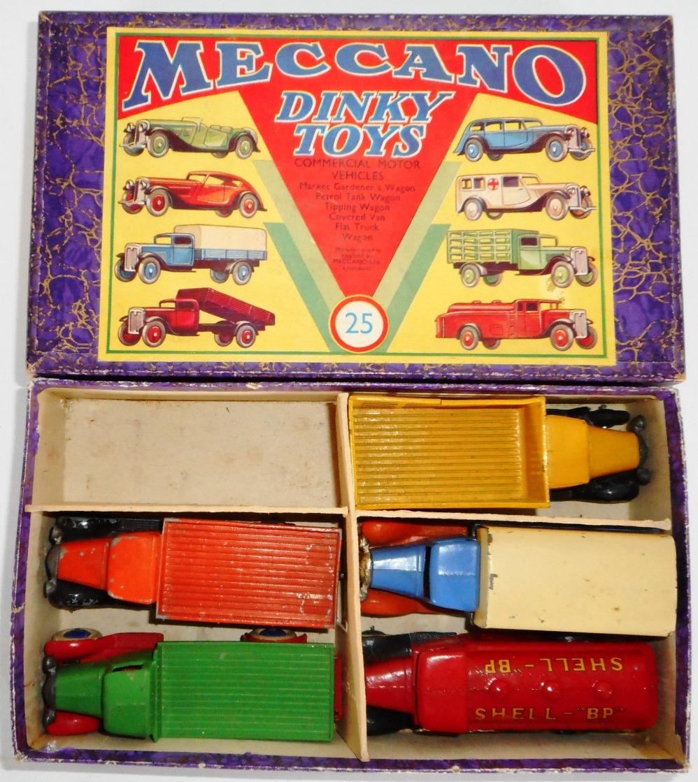 Meccano Dinky. Gift Set 25. Small box containing 5 vehicles in played ...