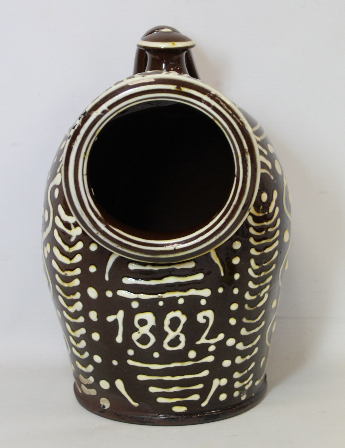 Victorian Wetheriggs Pottery, Penrith salt pig in brown and cream ...