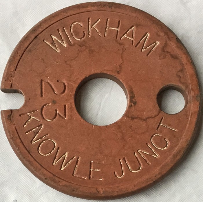 Tyers no 6 fibre SINGLE LINE TABLET 'Wickham - Knowle Junct, 23' from ...