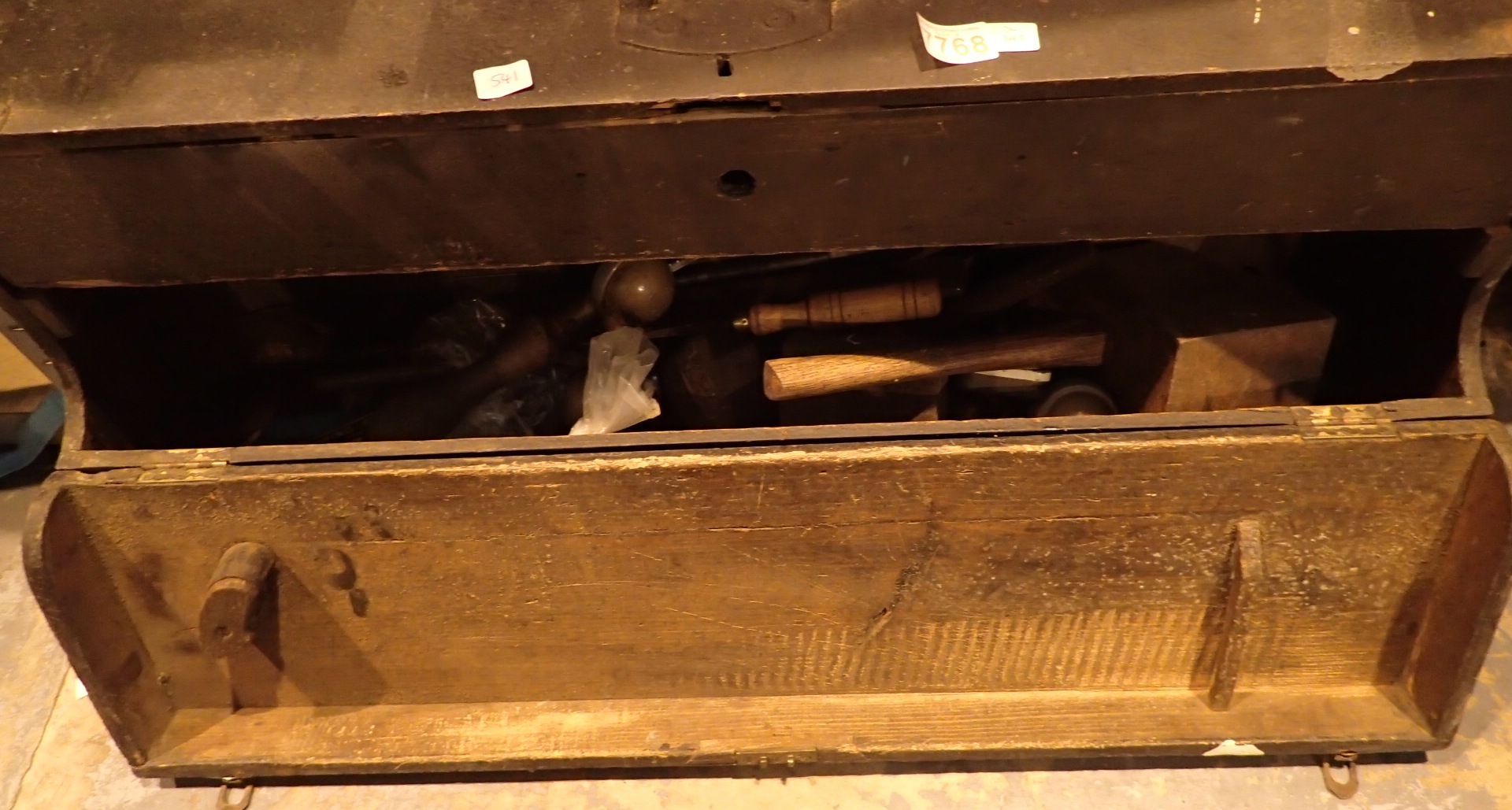 Vintage joiners tool box with contents