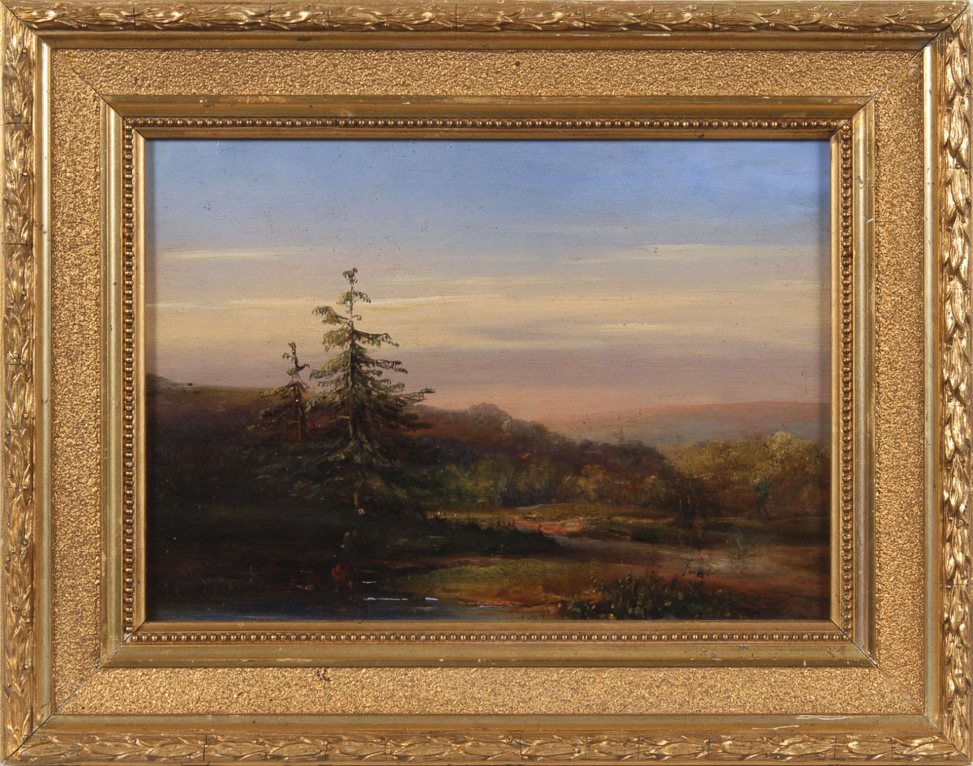 DEVENTER, Jan Frederick van: Kleine Landschaft.Öl/Holz, links unten ...
