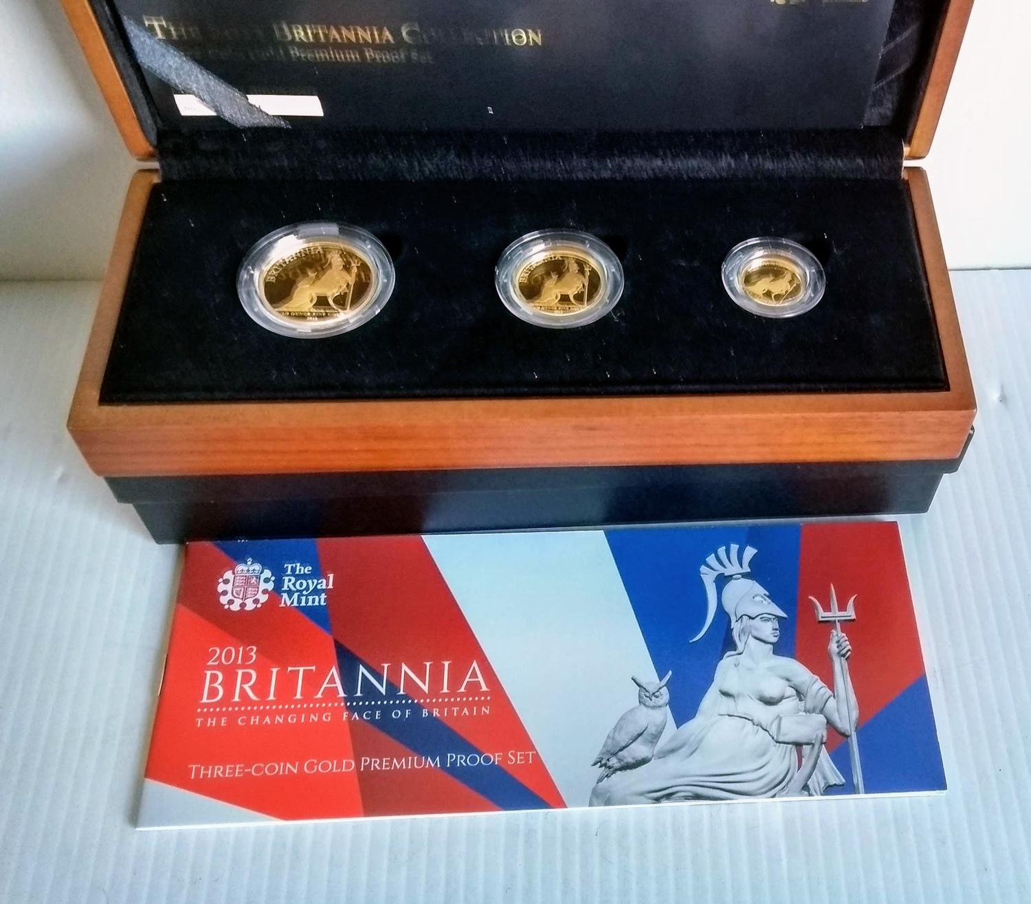 The Royal Mint Britannia 2013 Collection premium three-coin gold proof ...
