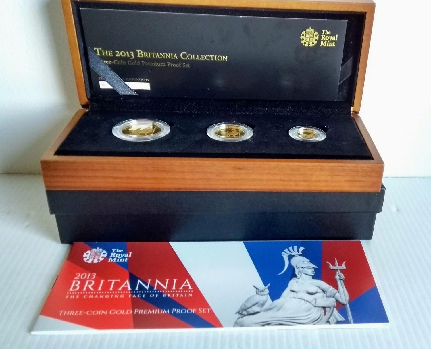 The Royal Mint Britannia 2013 Collection premium three-coin gold proof ...