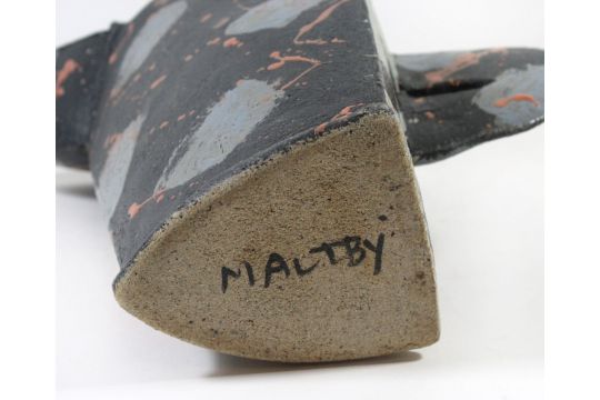 John Maltby (b. 1936-)A large Studio Pottery slab built jug of ...