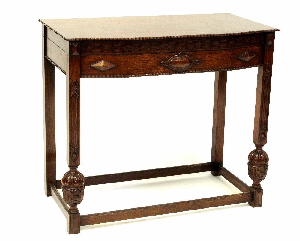 A 1930s oak canteen of cutlery with fitted blue velvet lined interior ...