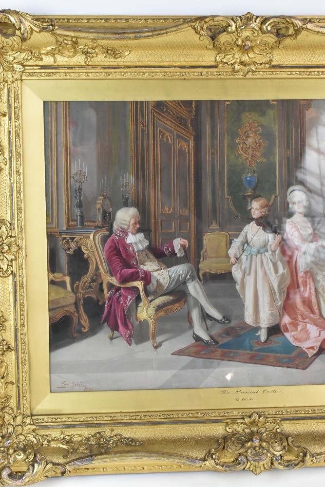 GIUSEPPE GUIDI (Italian 1881-1931); oil on canvas, interior scene with ...