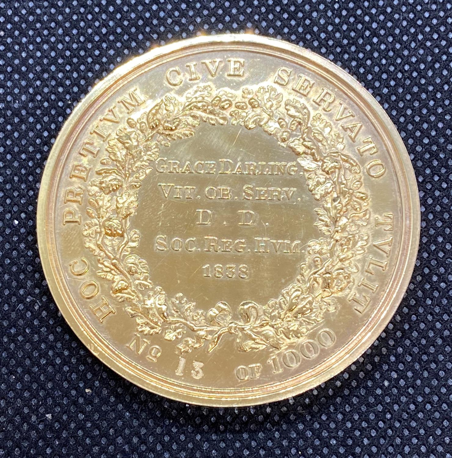 Exact Goldsmiths copy silver Grace Darling medal boxed with certificate
