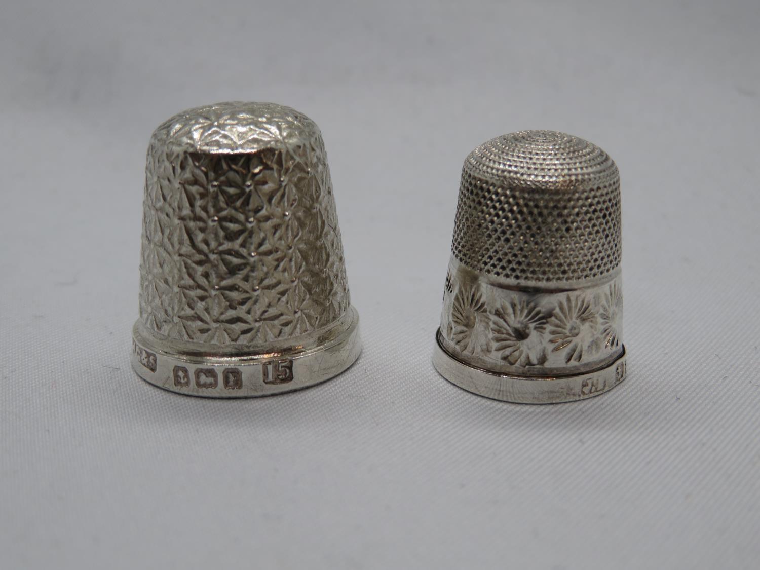 2x antique silver thimbles rare child's size 1x by James Fenton ...