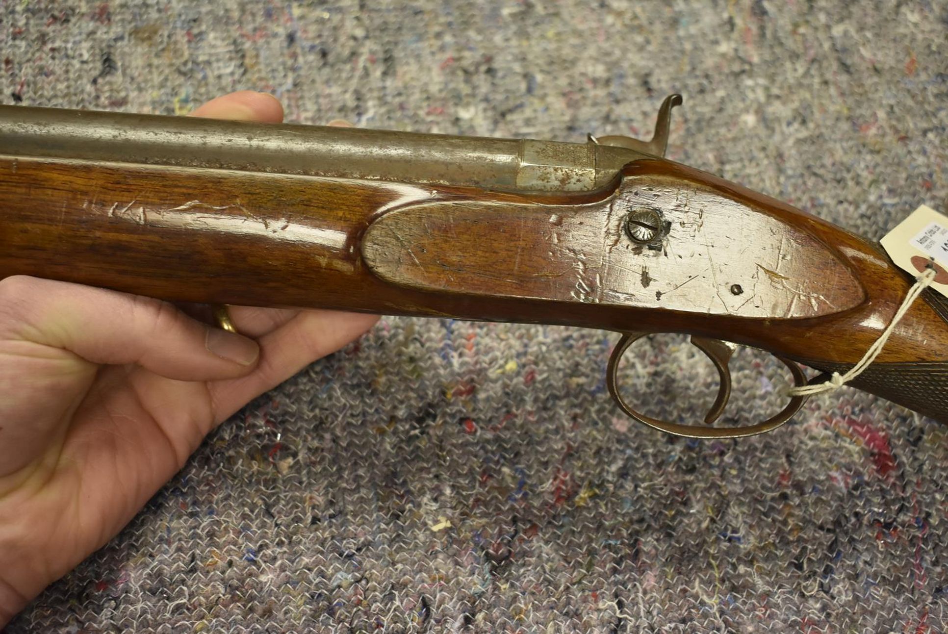 A LARGE PERCUSSION BLUNDERBUSS, 21.75inch barrel with 2.25inch diameter ...