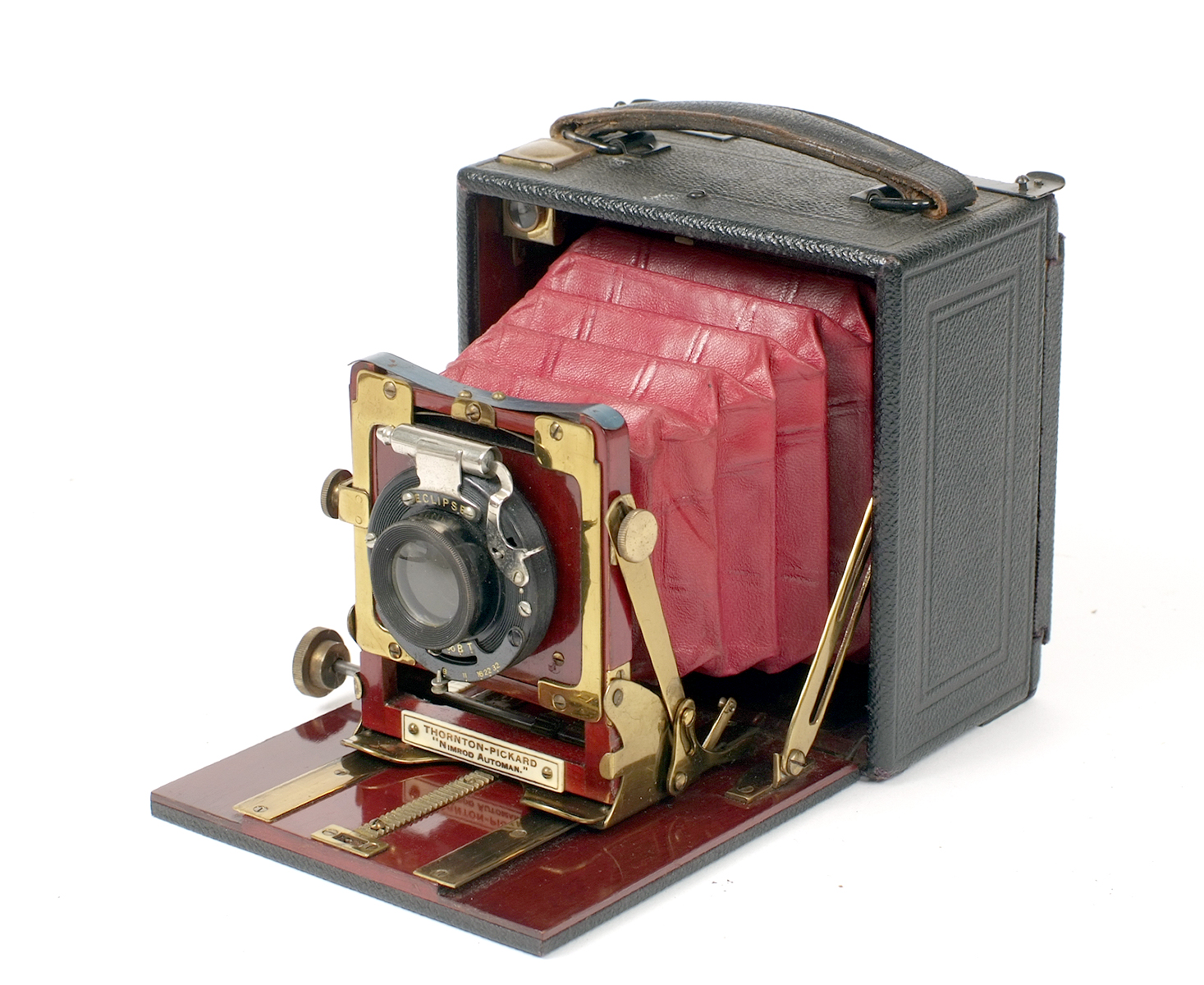 Two Folding Red-Bellows Cameras. Thornton Pickard Nimrod Automan with ...