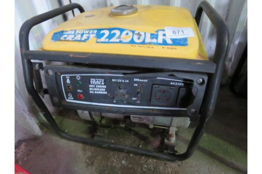 CRAFT 2200LR GENERATOR