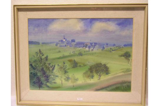 Hundt, Hanns (1898 - 1982), Bamberger Maler: "Hohenpölz". Aquarell ...