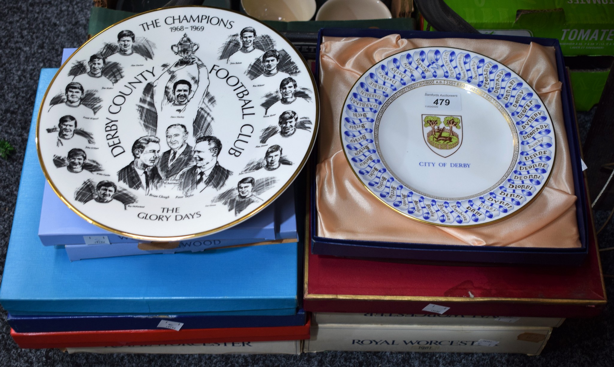 Ceramics - a Royal Crown Derby City of Derby commemorative plate, boxed ...