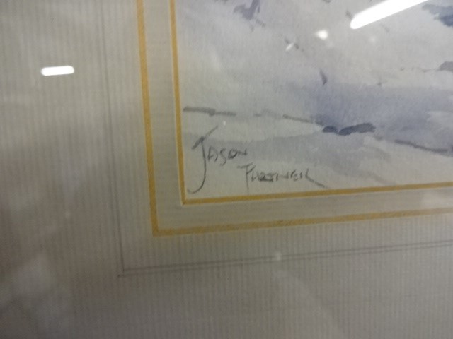Pair of Jason Partner signed watercolours of winter scenes (40 x 30)cm