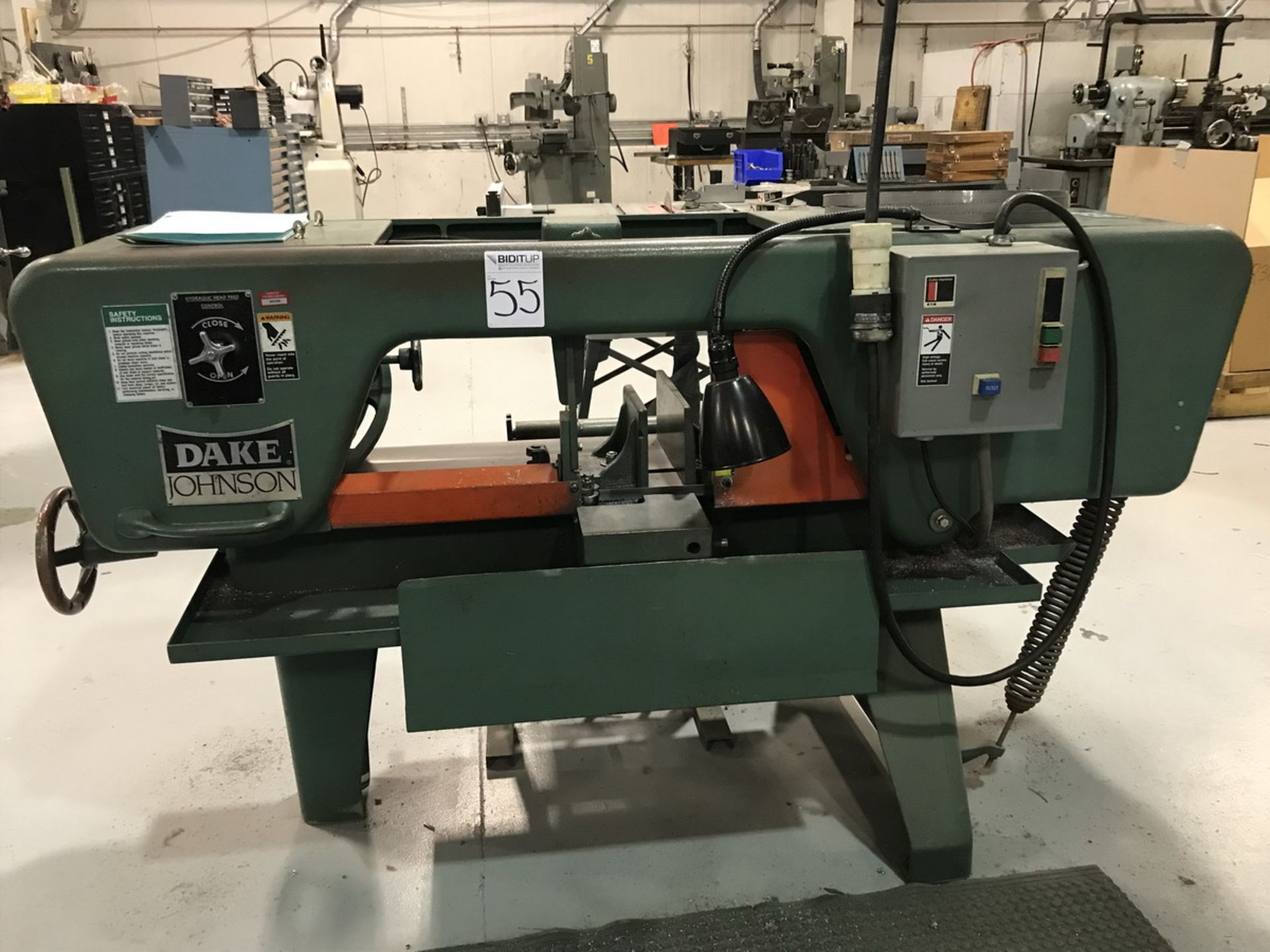 Dake Johnson J-Series Horizontal Band Saw 10'' Rounds, 18'' Flats, 3/4 ...