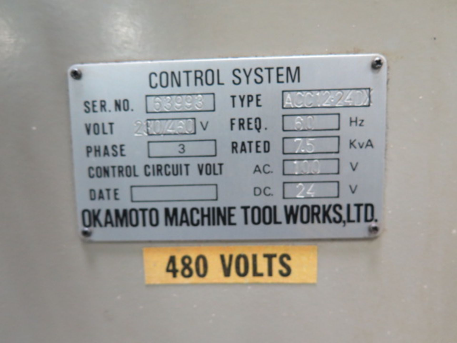 Okamoto ACC-12-24DX 12” x 24” Automatic Surface Grinder s/n 63993 w ...