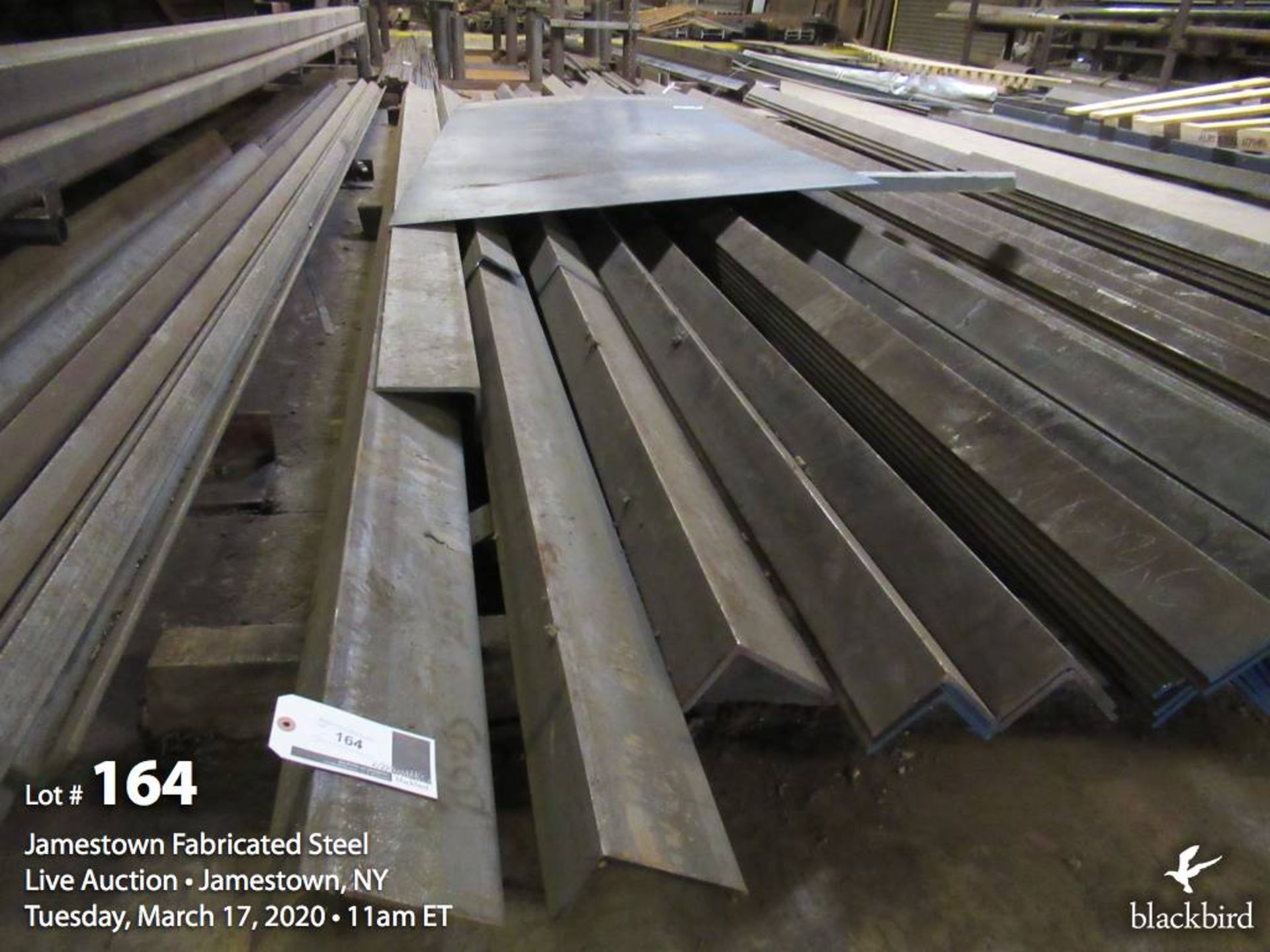 Steel angle 2" x 3" - 3 x 4" to 21' L. some sheet steel on top as marked