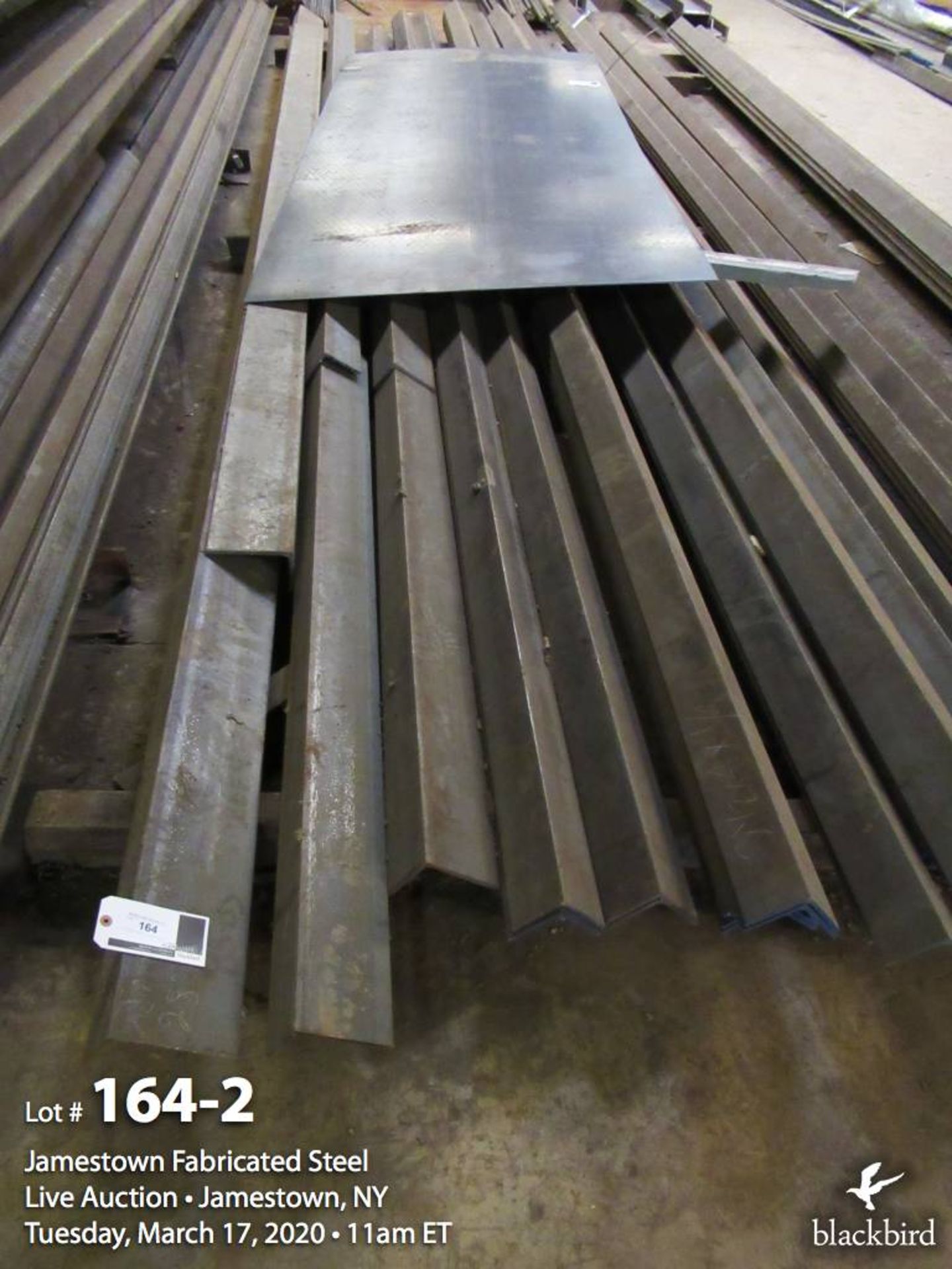 Steel angle 2" x 3" - 3 x 4" to 21' L. some sheet steel on top as marked