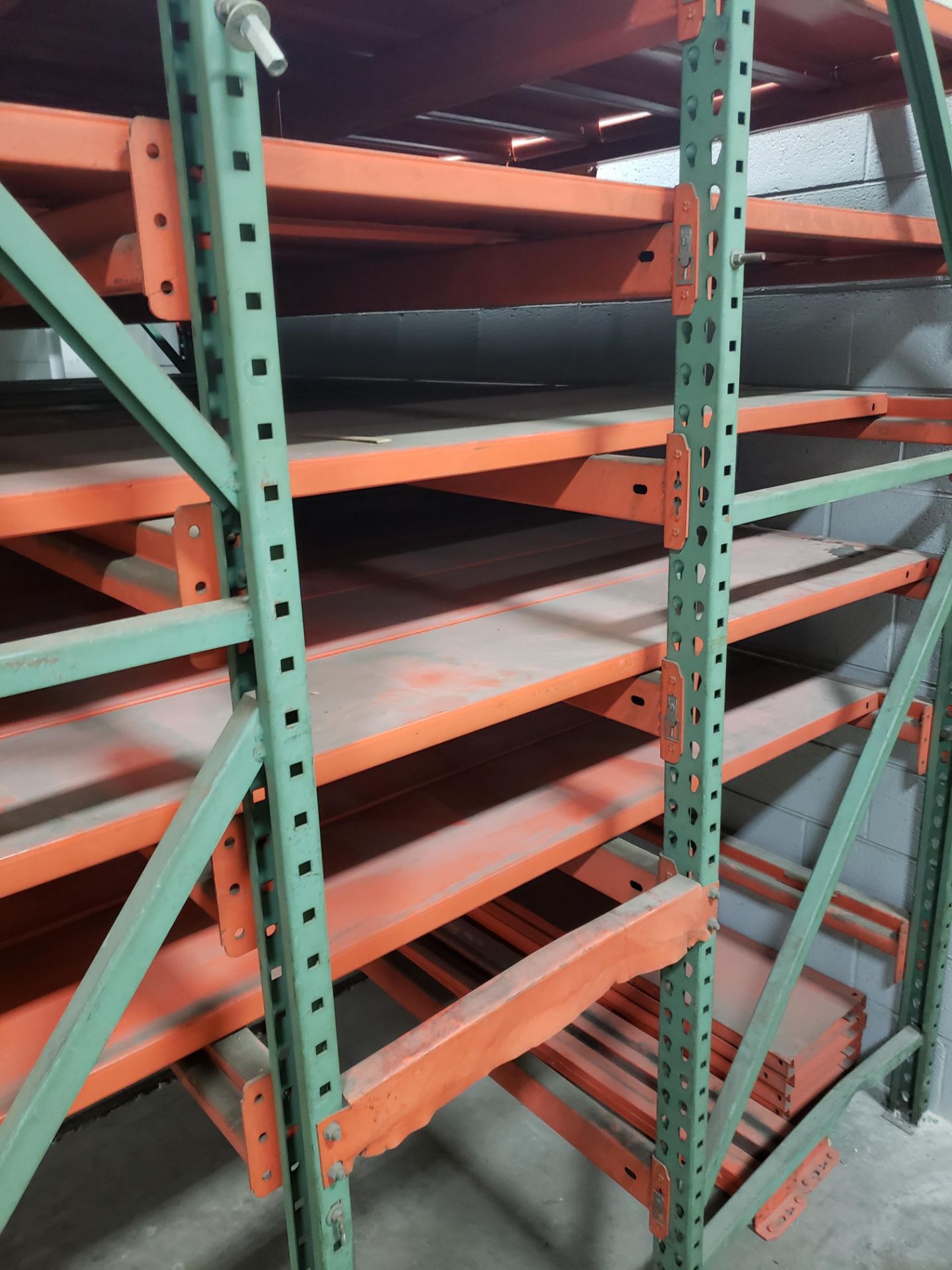 PALLET RACKING (4) 10' UPRIGHTS (24) 12' CROSS BARS TIED TOGETHER W/ 8 ...