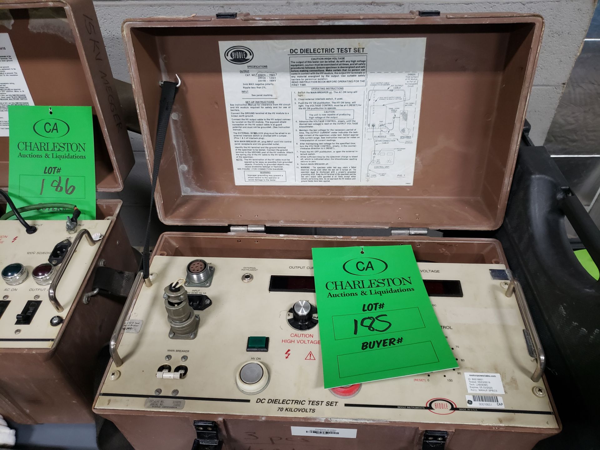 BIDDLE DC DIELECTRIC TEST SET CAT#220070 70 KV MAX