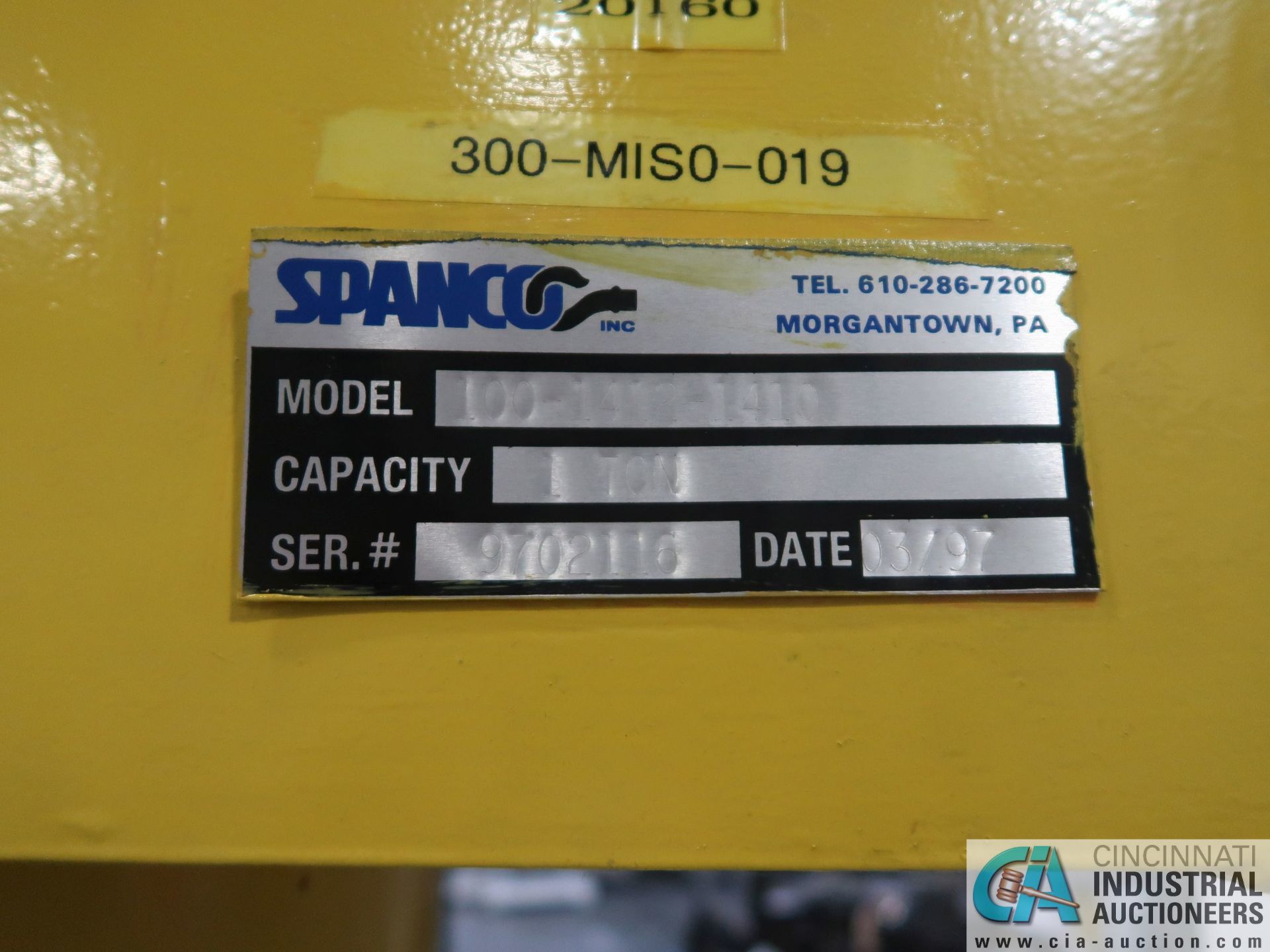 { Choice of lots: 402 } 2,000 LB CAP SPANCO MODEL 100-1412-1410 FLOOR ...