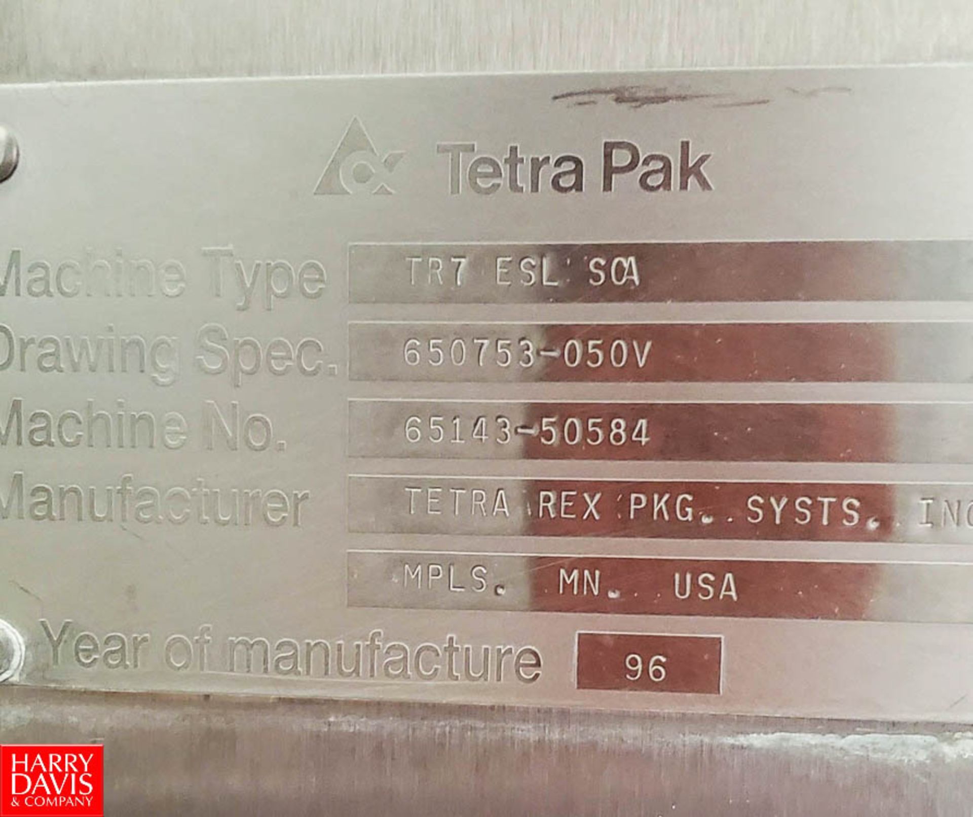 BULK BID: Tetra Pak Tetra Rex ESL Gable Top Carton Filling Line, with ...