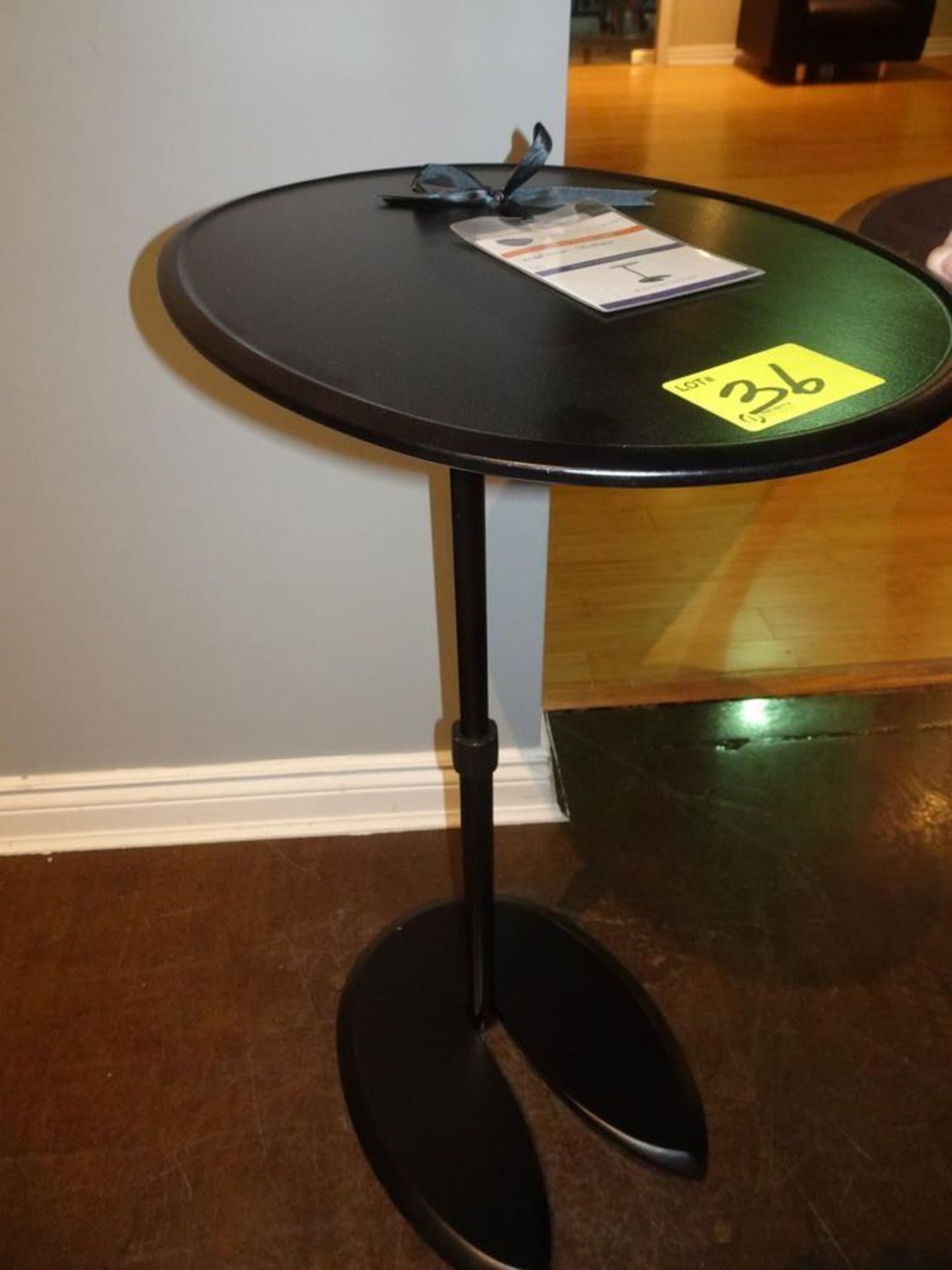 STRESSLESS ELLIPSE SIDE TABLE, BLACK, ADJUSTABLE MODEL # ER-5253013