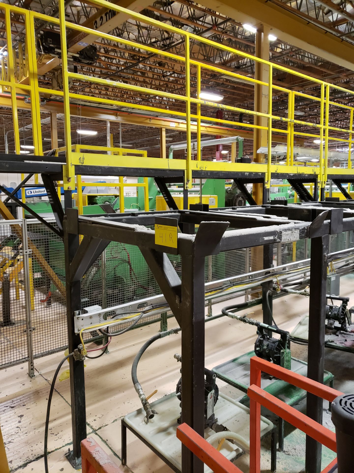 6 POSITION TOTE RACK, WITH CATWALK, INCLUDING STAINLESS STEEL PIPING ...