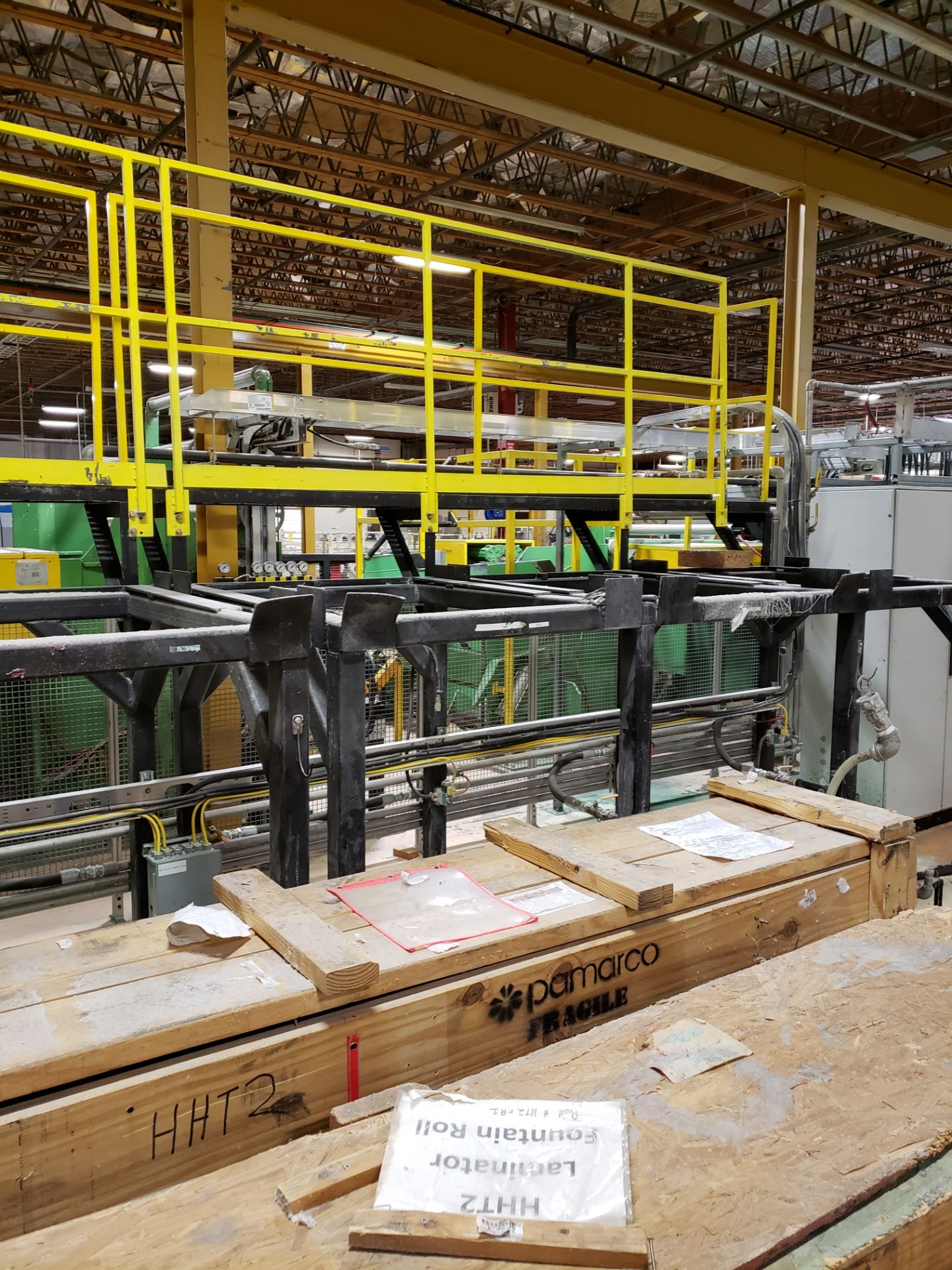 6 POSITION TOTE RACK, WITH CATWALK, INCLUDING STAINLESS STEEL PIPING ...