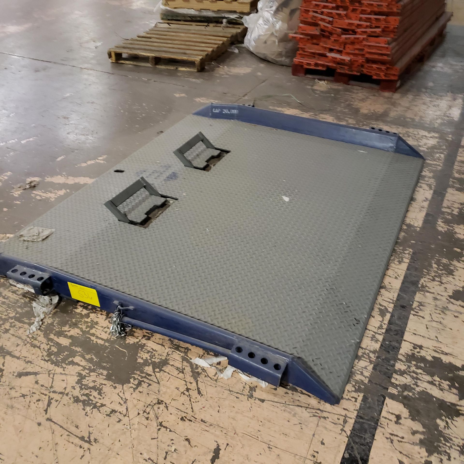 BLUFF MFG MOVABLE DOCK PLATE, 70" DEEP X 77"W INBETWEEN THE SIDE RAILS ...