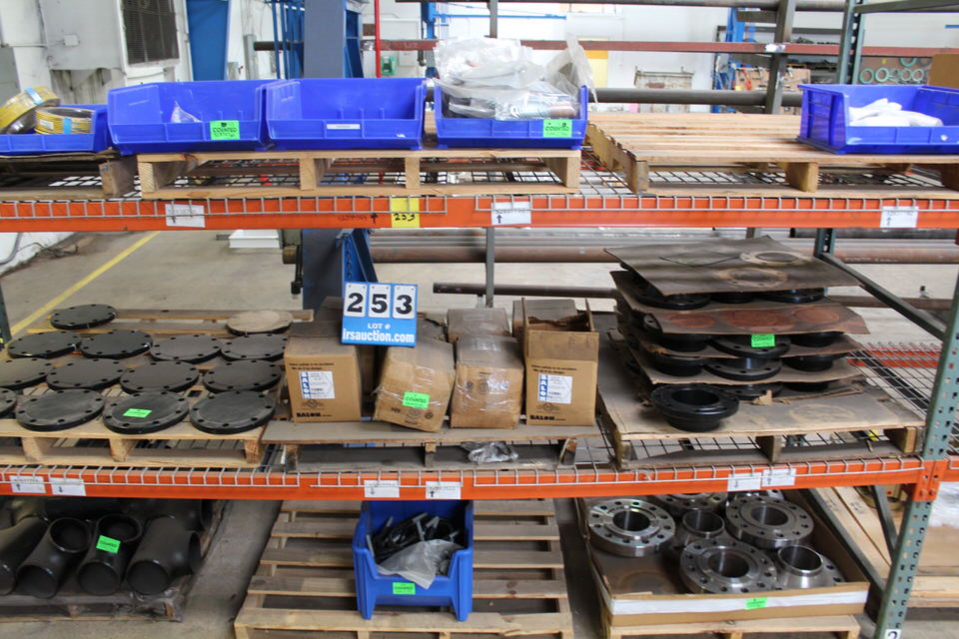 { Choice of lots: 253, 254, 255, 256 } CONT OF PALLET RACK: ASST FLANGE ...