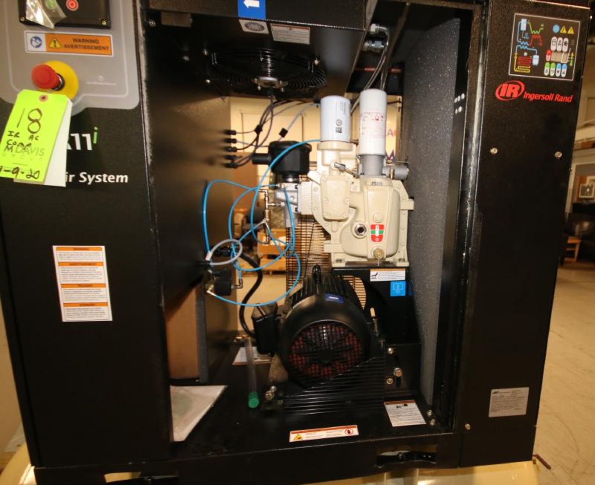2018 Ingersoll Rand 15 hp Screw Air Compressor, Mod R11i-A135 TAS, SN ...