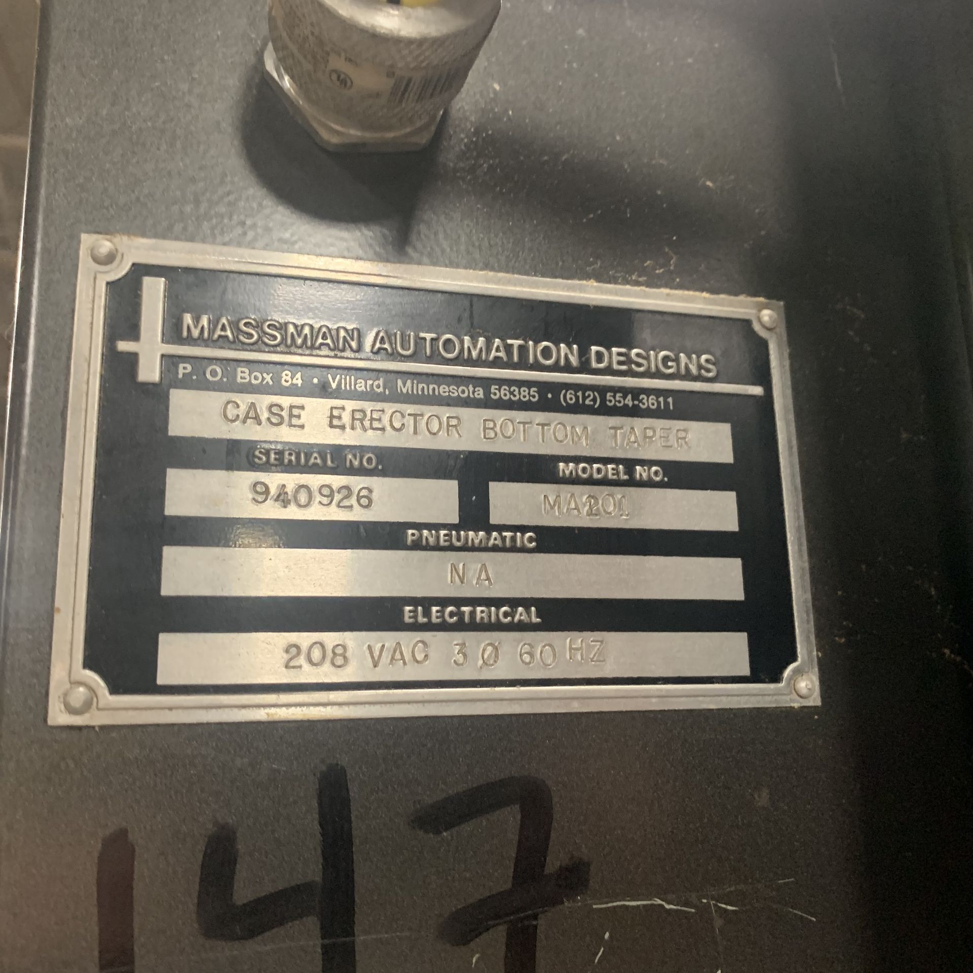 Massman Automation Case Erector, Bottom Taper model MA204. with built ...
