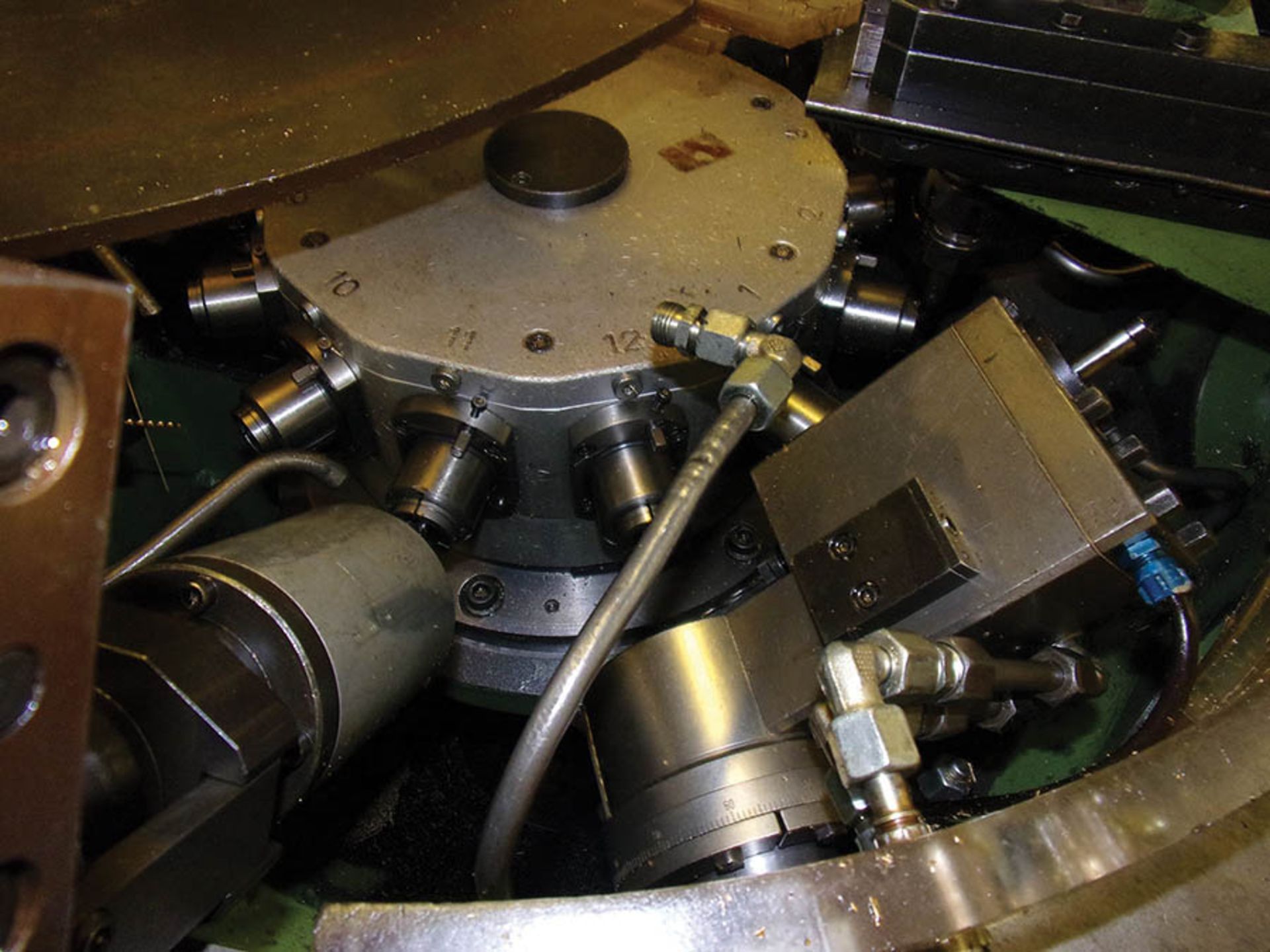 1989 HYDROMAT HW25-12 ROTARY TRANSFER MACHINE; 12-POSITION TOOL STATION ...
