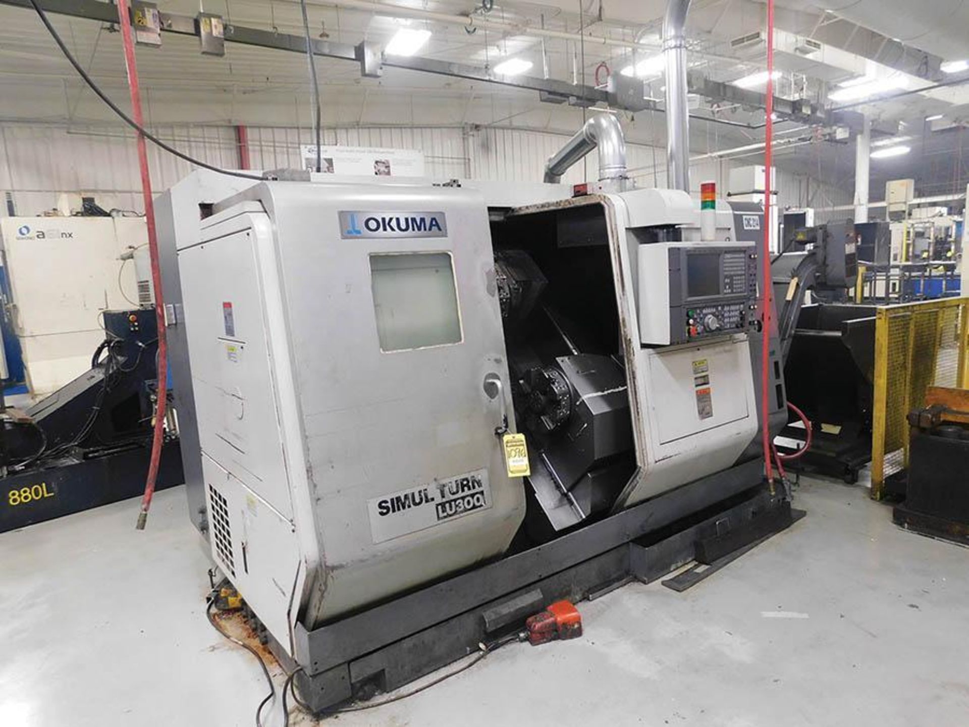 2006 OKUMA SIMUL TURN LU300 4-AXIS CNC LATHE TWIN TURRET 8 & 12 ...
