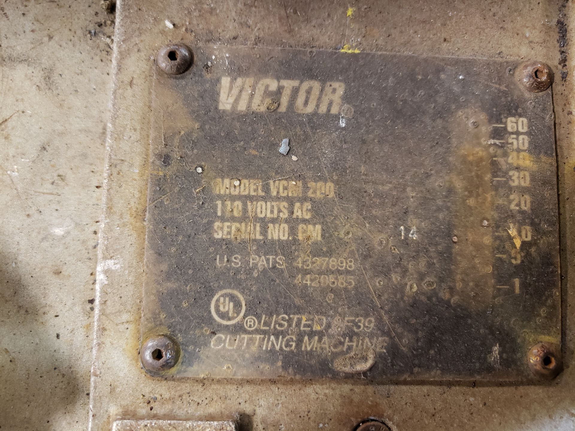 Victor Portable Track Torch Cutting Machine, M# VCM 200, S/N CM 14 ...
