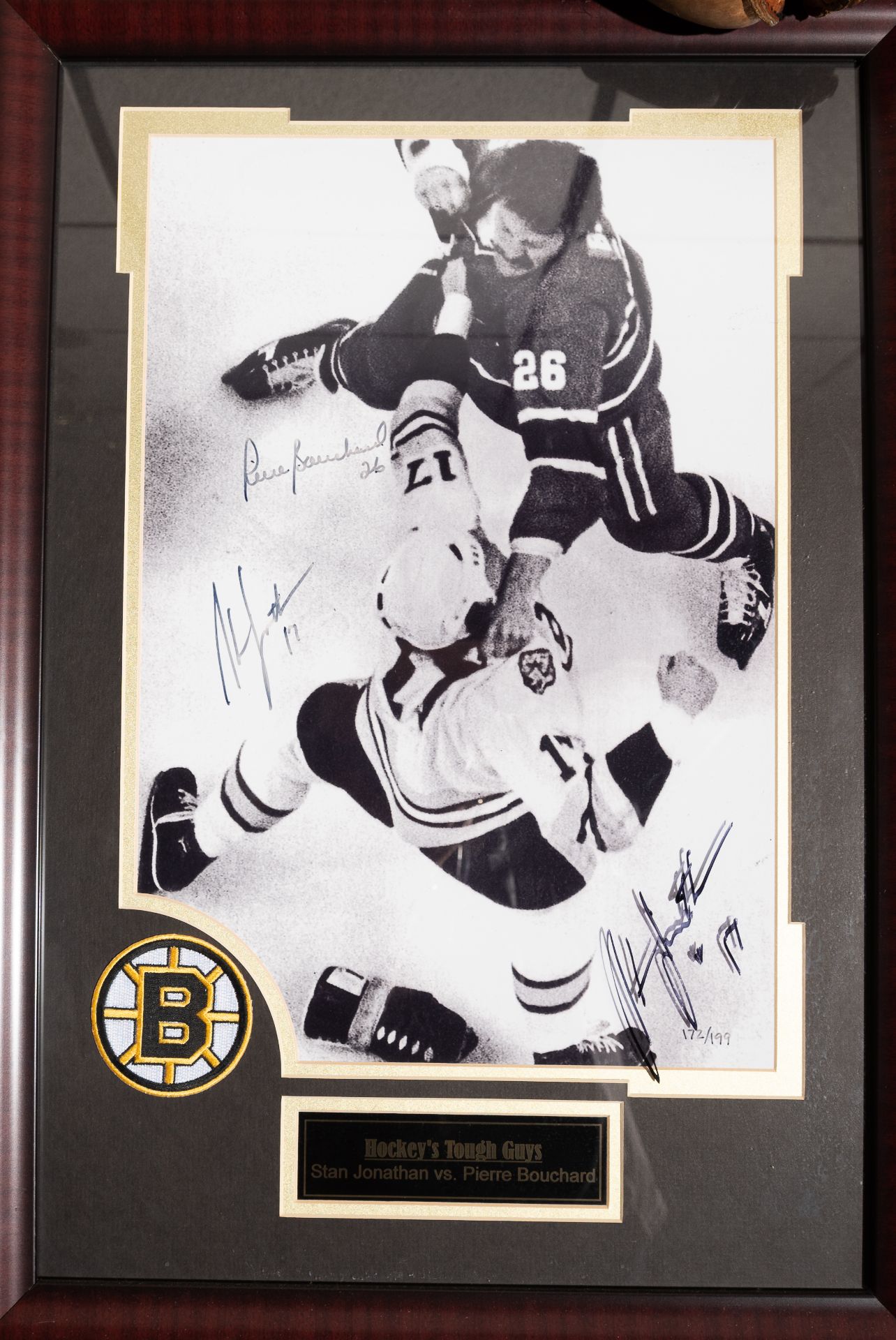 Stan Jonathon Pierre Bouchard Fight Scene Framed Photo Signed" Pierre ...
