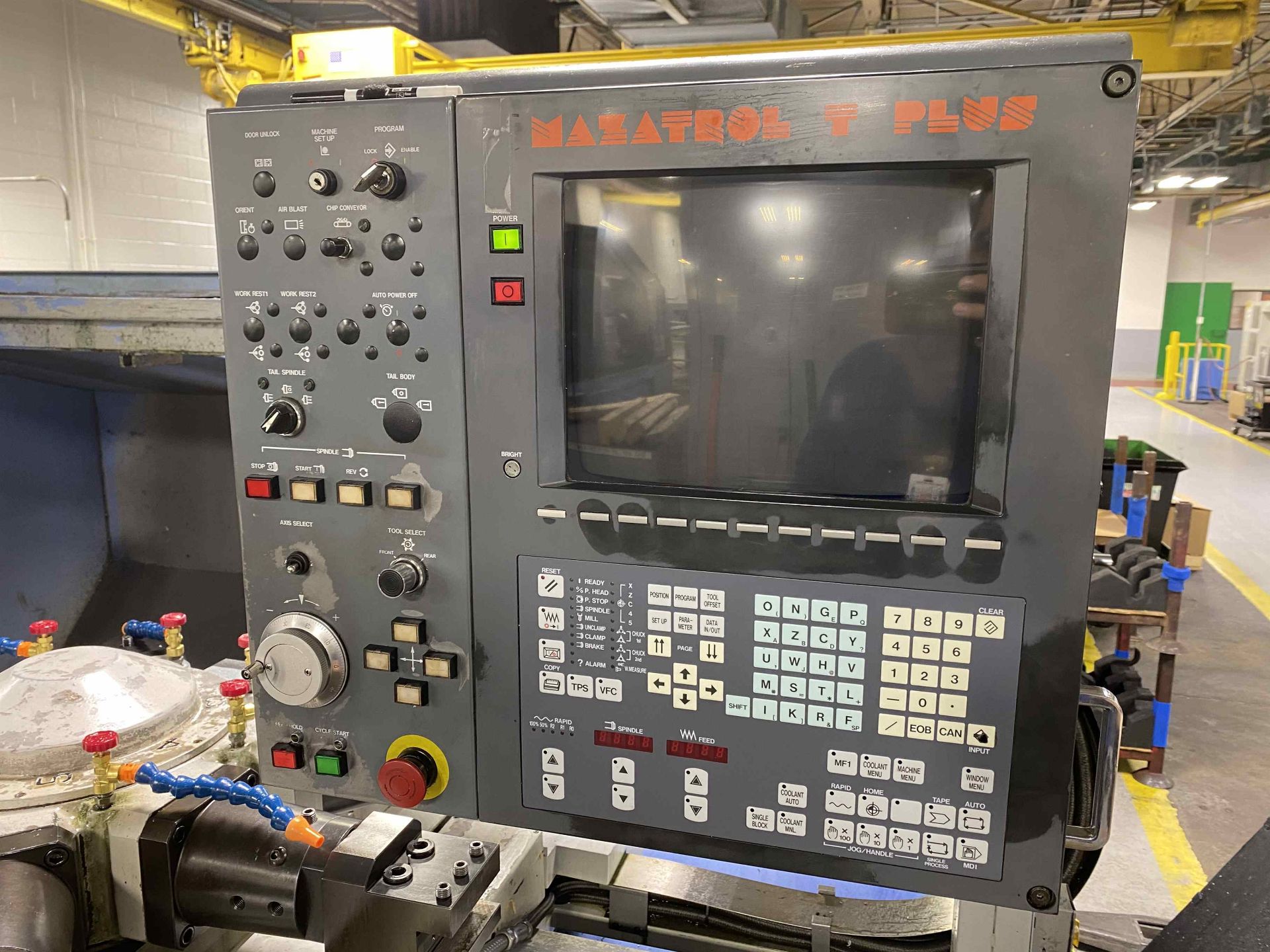 MAZAK POWERMASTER CNC Lathe, s/n 136166, MAZATROL T PLUS Control, 24" 3 ...
