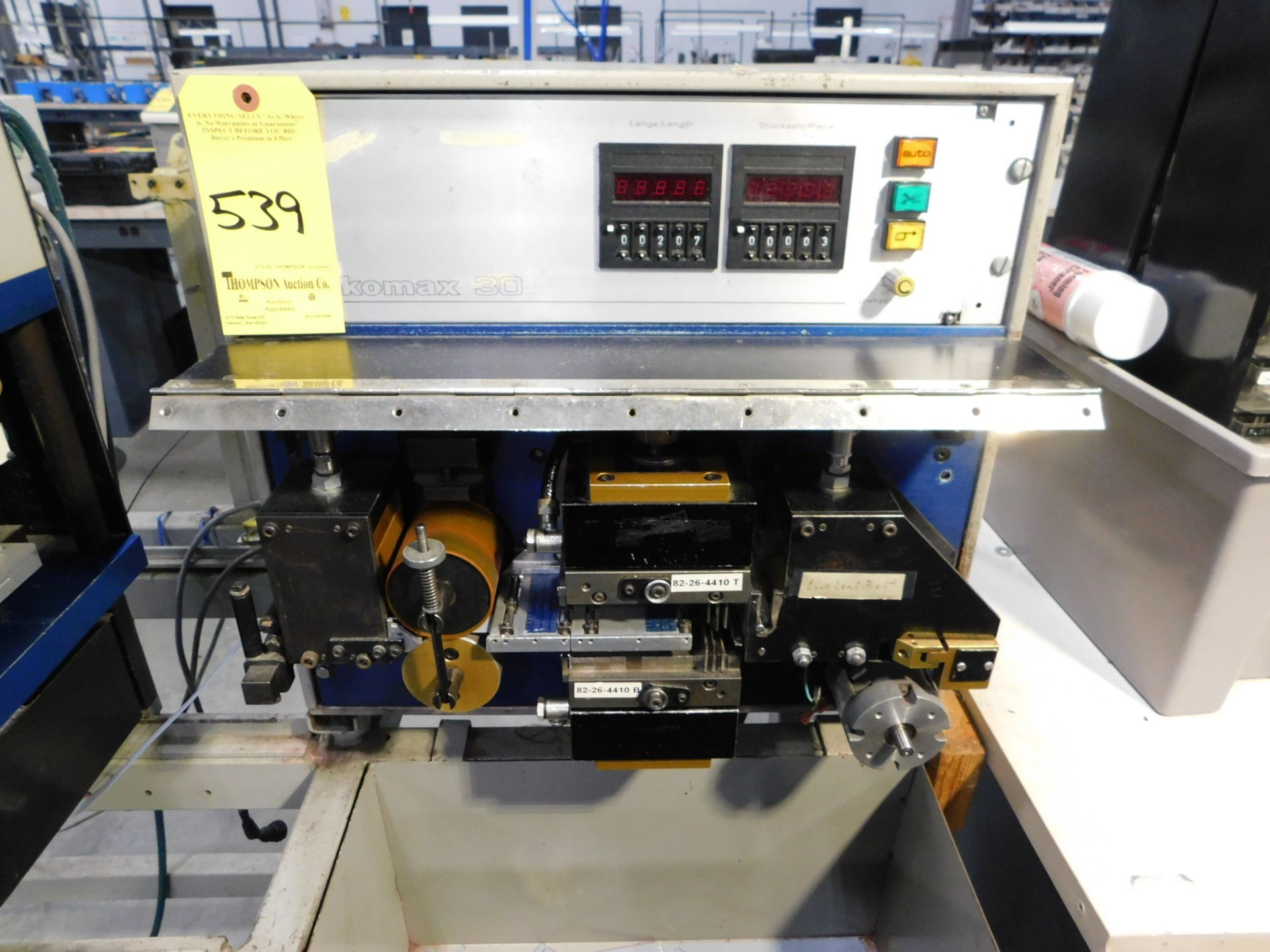 Komax Model 30 Flat Cable Cutter, s/n 4258 with Komax 28 Slitter, s/n ...