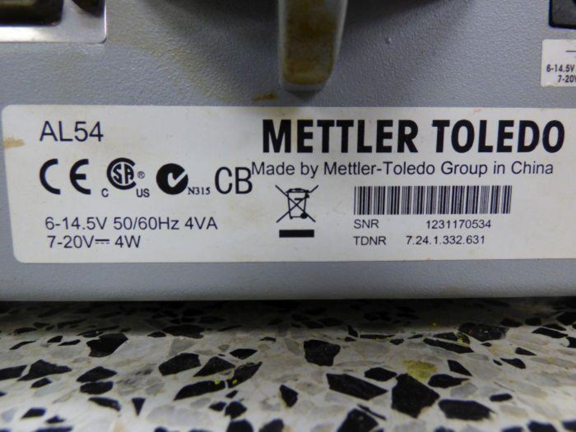 Mettler Toledo Scale, M/N- AL54, S/N- 1231170534, Capacity- 51 Gram