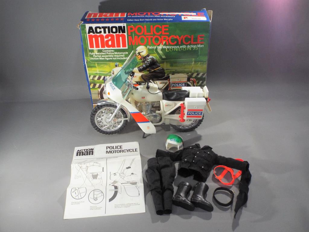 Palitoy - A boxed Palitoy Action Man Police Motorcycle, which appears ...